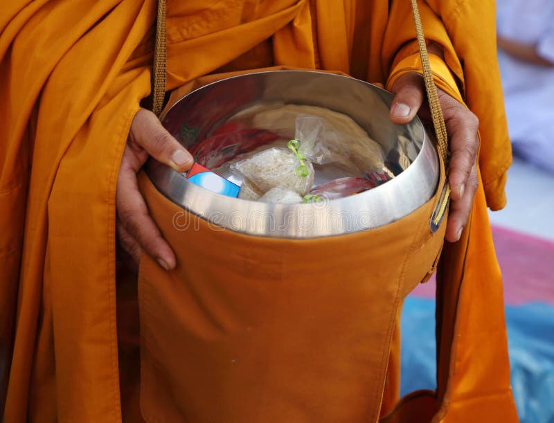 Buddhist monk s alms bowl stock image. Image of holding - 38081463