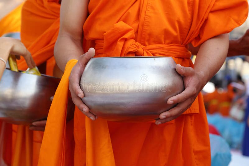 Buddhist monk s alms bowl stock image. Image of offer - 38214251