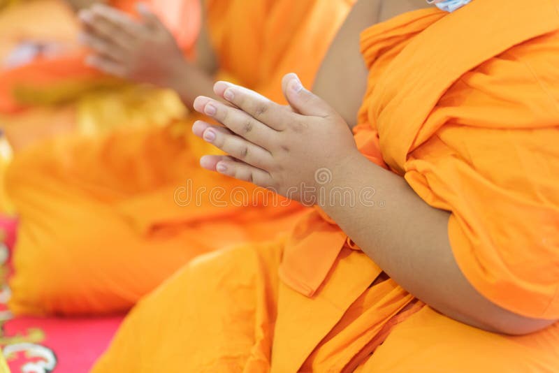 Buddhist Monk S Hand is in the Ceremony. Stock Image - Image of hand ...