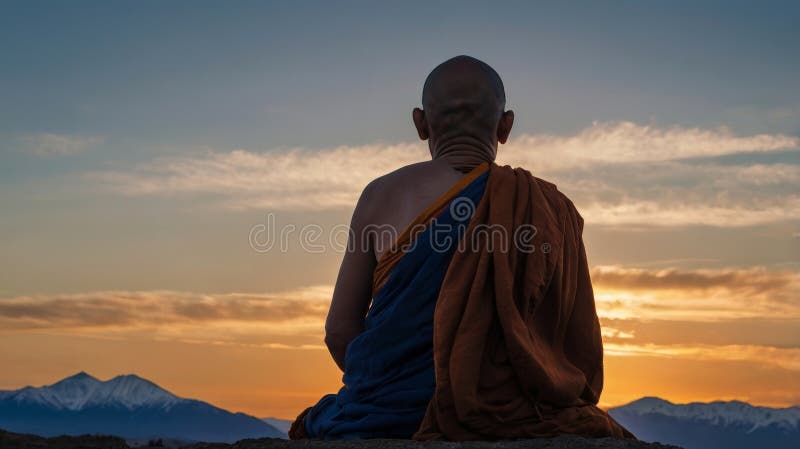 Buddhist Monk Sitting in the Lotus Position Stock Photo - Image of ...