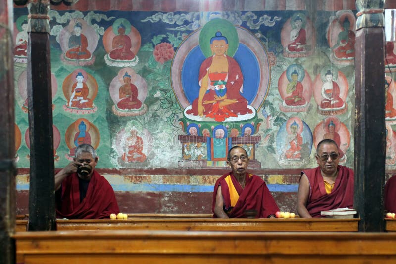 Buddhist Monks in Monastery Editorial Image - Image of meditation ...