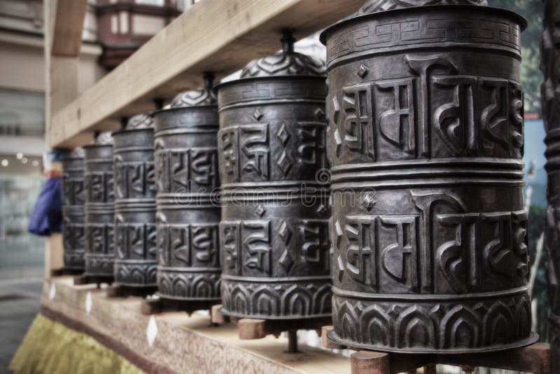 Buddhist mottling mill stock photo. Image of tibet, himalaya - 140156314