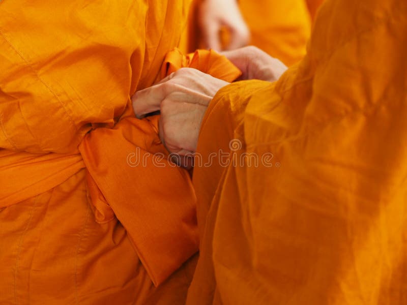 Buddhist Novice Thailand with Yellow Robe of Buddhist Monk Stock Image ...