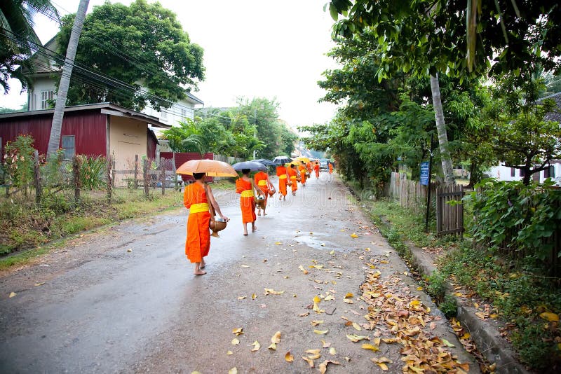 Monk Walking in Pai, Thailand Editorial Image - Image of calm, thai ...