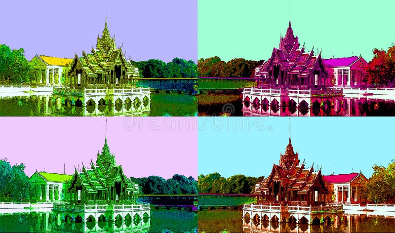 Buddhist Pagoda Part of Temple Complex Under and Pond Editorial ...