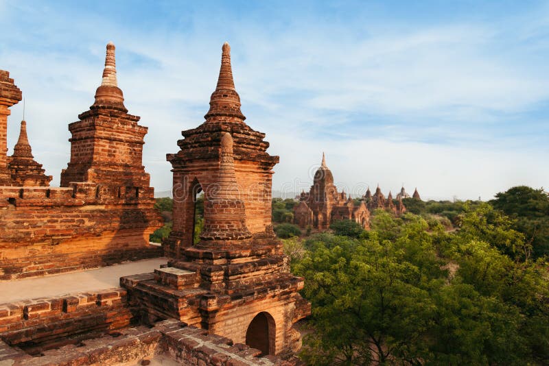 Buddhist pagodas in Bagan stock image. Image of site - 77126397