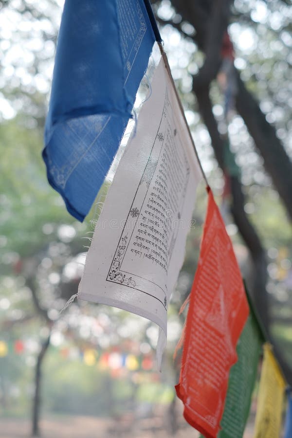 Buddhist prayer flags stock image. Image of leaf, flag - 241148987