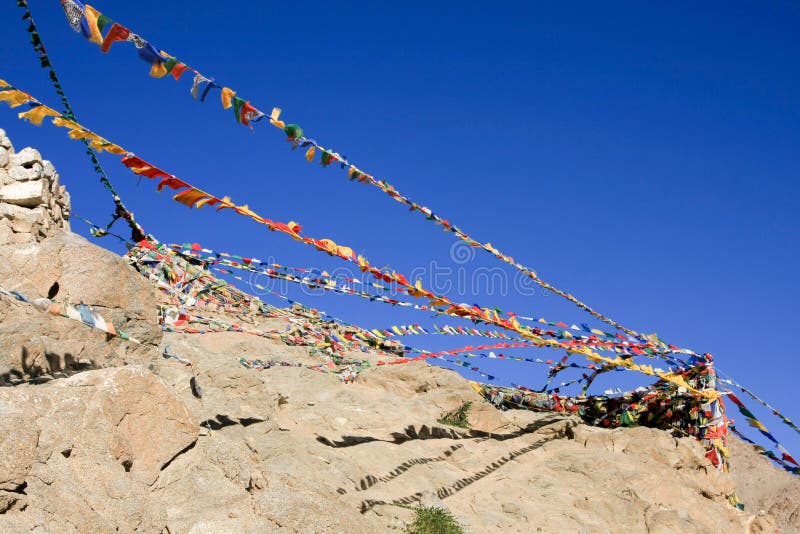 Buddhist Prayer Flags, India Stock Photo - Image of himalaya, india ...