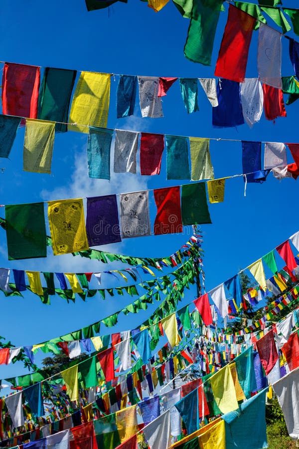 Buddhist Prayer Flags Lunga in McLeod Ganj, Himachal Pradesh, India ...
