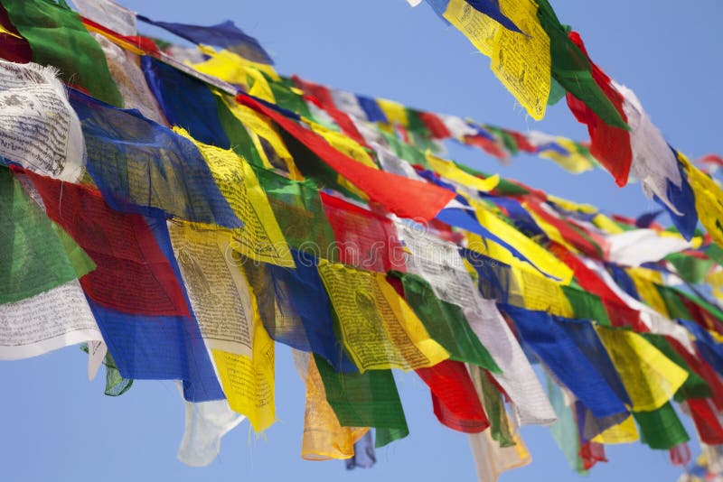 Buddhist Religious Flag at Boudhanath, Nepal Stock Image - Image of ...