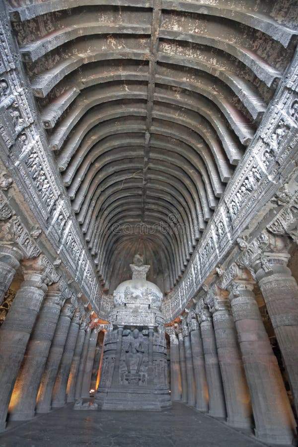 Buddhist Rock temple stock image. Image of hall, buddhism - 5321973