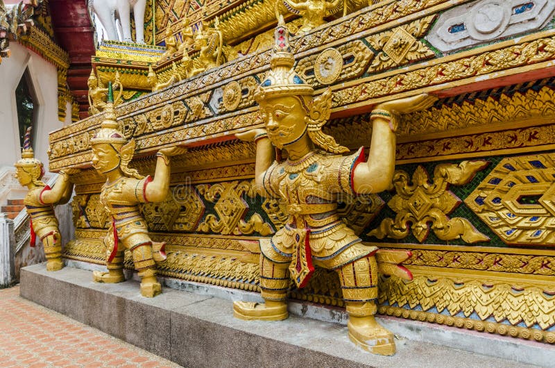 Buddhist Sculptures of Mystical Creature in the Interior of a Buddhist ...