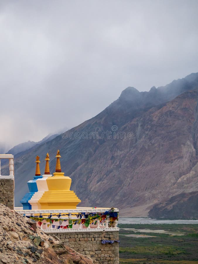 Buddhist Stupa at Diskit Monastery Stock Photo - Image of gompa ... Buddhist Stupa at Diskit Monastery Stock Photo - Image of gompa ...
