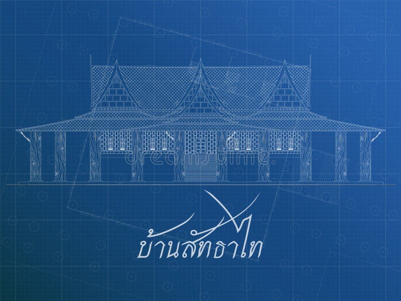 Buddhist Temple Blueprint, Detailed of Temple in Asia. Architectural ...