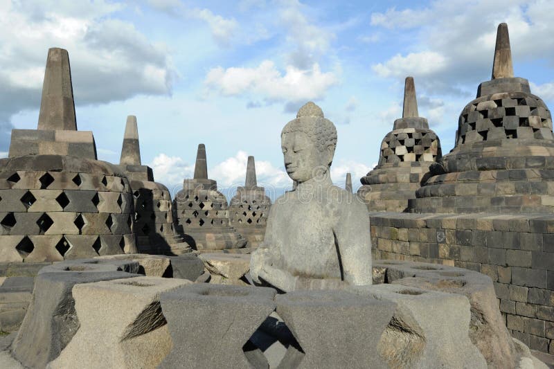 Buddhist Temple of Borobudur on the Island of Java Stock Photo - Image ...