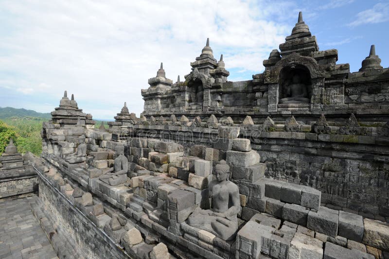 Buddhist Temple of Borobudur on the Island of Java Stock Image - Image ...