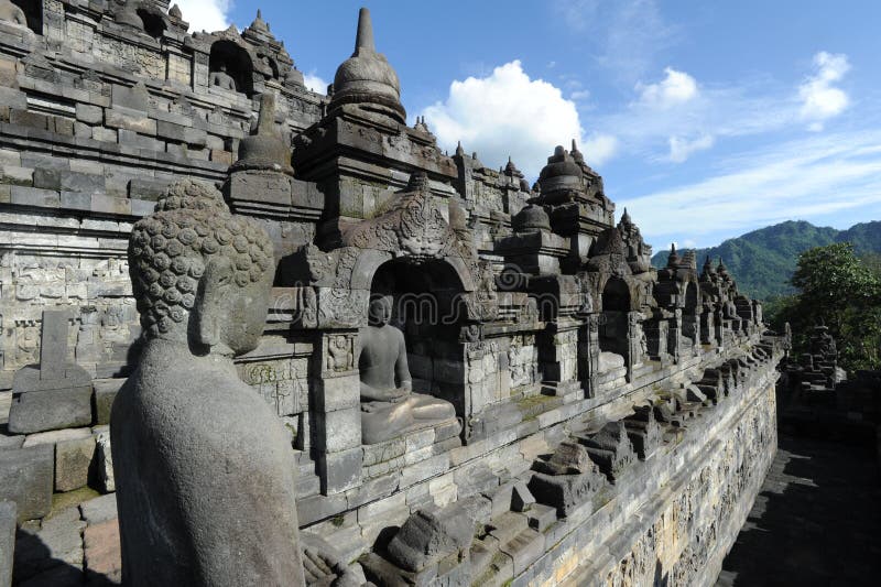 Buddhist Temple of Borobudur on the Island of Java Stock Photo - Image ...