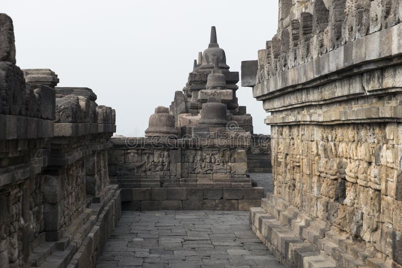 Buddhist Temple of Borobudur, Java Stock Photo - Image of huge ...