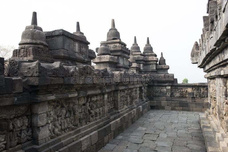 Buddhist Temple of Borobudur, Java Stock Photo - Image of chedi, huge ...