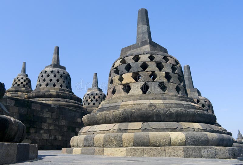 Buddhist Temple Borobudur. Yogyakarta Stock Photo - Image of central ...