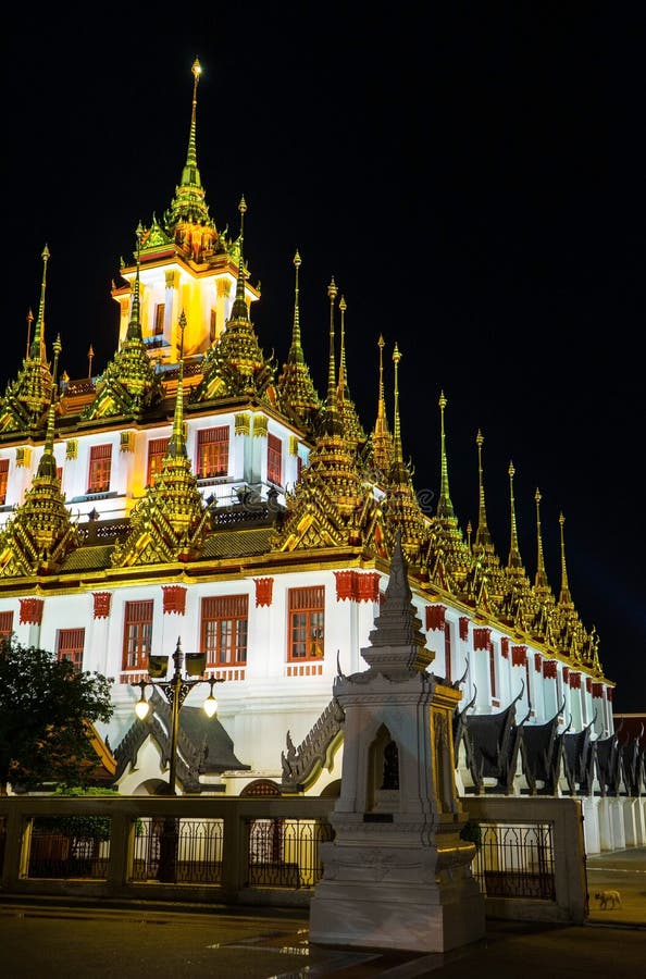 Buddhist Temple Complex,Loha Prasat in Ratchanadda Temple at Moonless ...