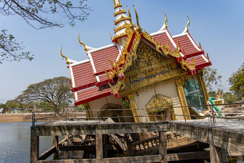 Buddhist Temple Fall Down Inside a Concrete Construction Stock Photo ...