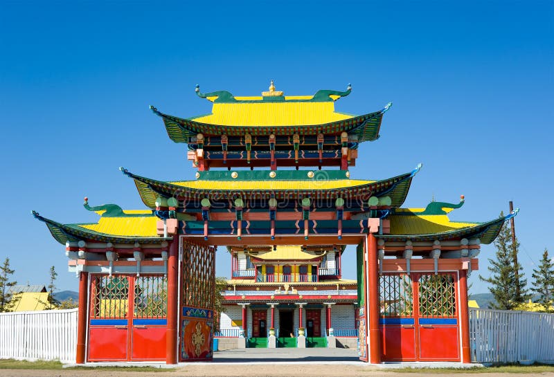 Buddhist temple gate stock image. Image of green, golden - 16494583