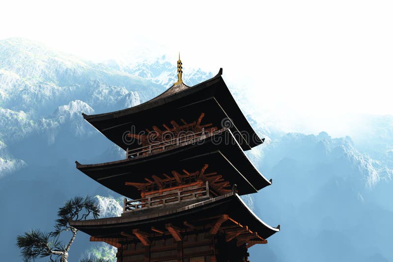 Buddhist Temple in the Mountains Stock Image - Image of asia, granite ...