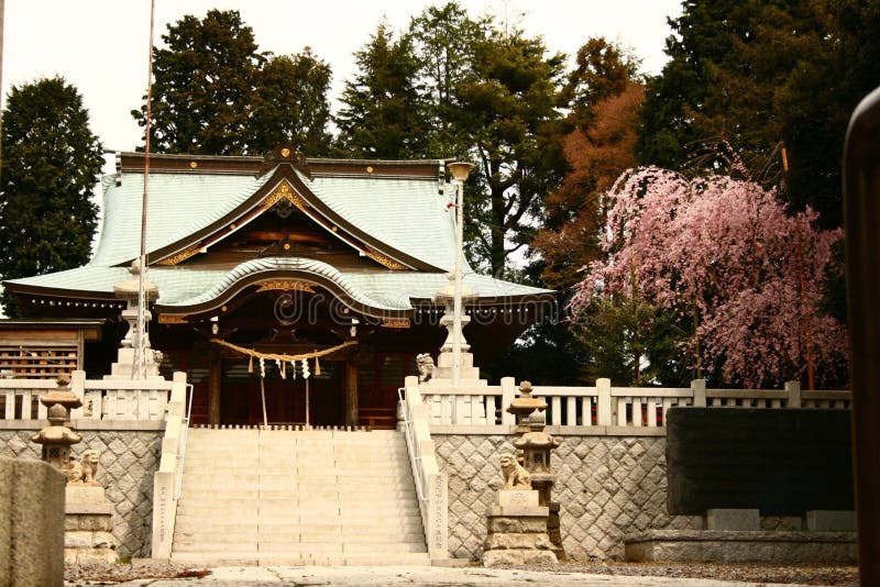Temple in spring time stock photo. Image of hitachi - 111655958