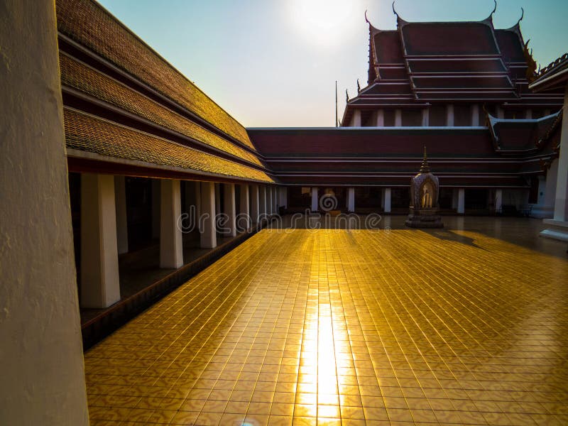 Buddhist temple at sunset stock image. Image of fabulous - 69657245