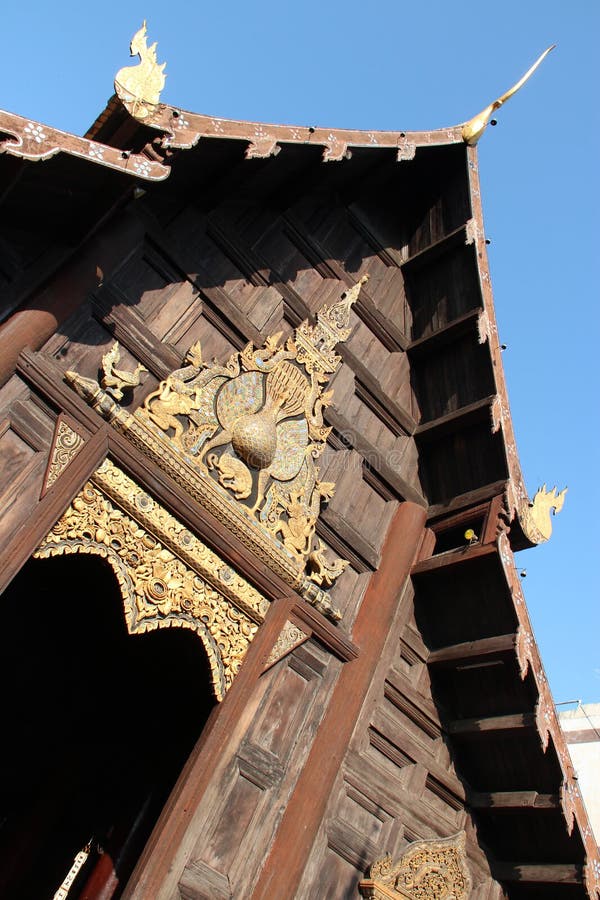 Buddhist Temple (wat Phan Tao) in Chiang Mai - Thailand Stock Image ...