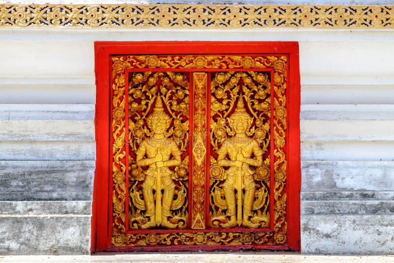 Buddhist Temple Windows stock photo. Image of carving - 41673026