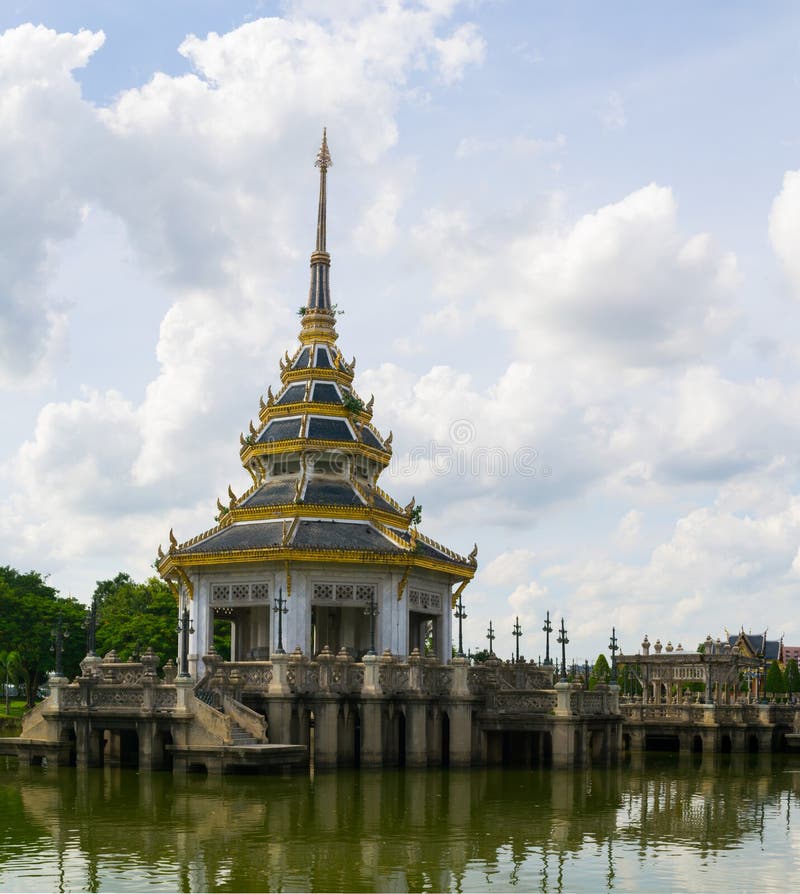Buddhist Temples and the Water. Stock Image - Image of marble, pray ...