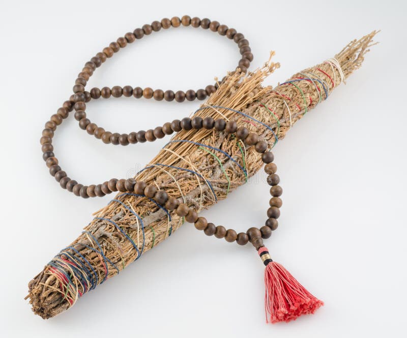 Buddhistische Mala Prayer Beads Mit Heiligem Fleck- Stock. Stockfoto ...