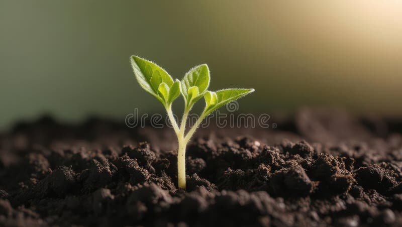 Budding Life, the Emergence of a Young Plant Stock Illustration ...
