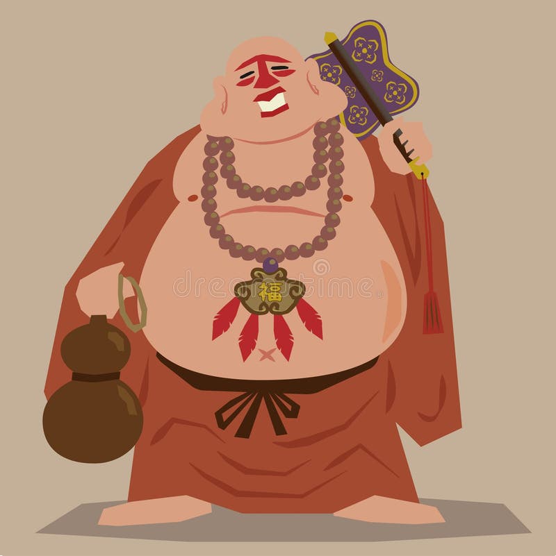 Fat Monk Smiling Stock Illustrations – 28 Fat Monk Smiling Stock ...