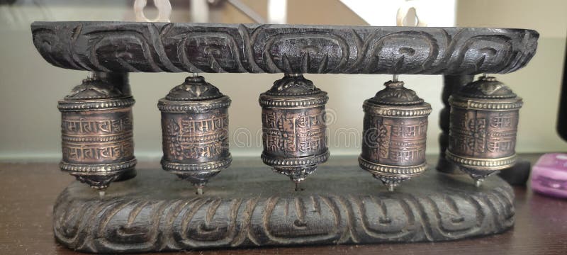 Buddist Prayer Wheels stock image. Image of prayer, silver - 257902433
