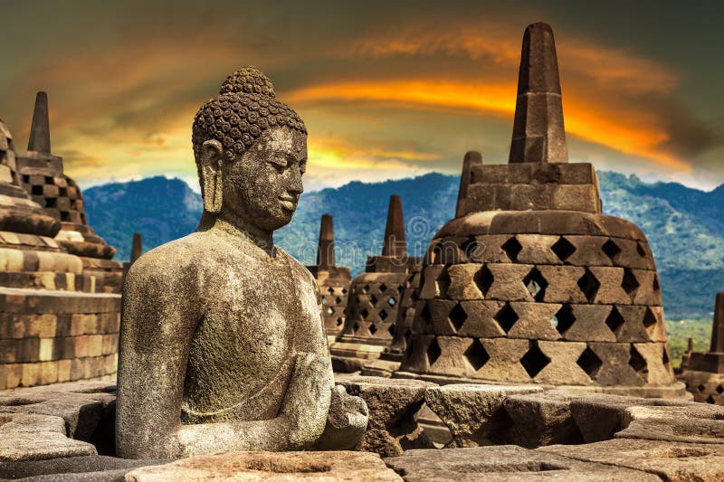 Borobudur temple Java stock photo. Image of hindu, candi - 357012380