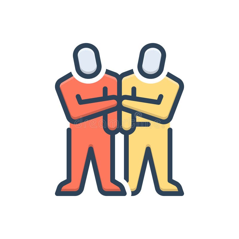 Color Illustration Icon for Buddy, Compadre and Together Stock ...