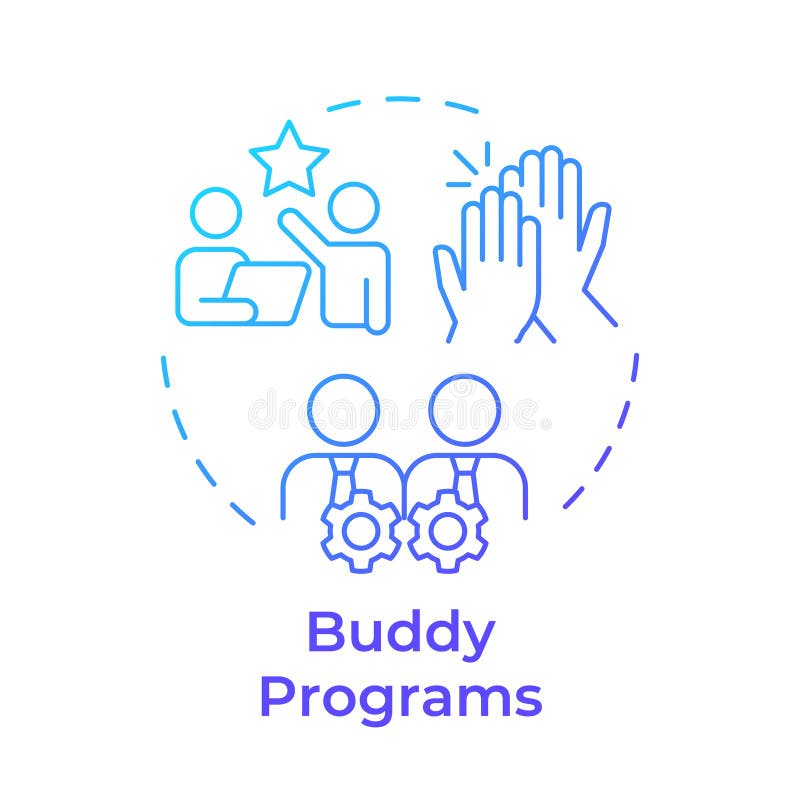 Buddy Program Blue Gradient Concept Icon Stock Vector - Illustration of ...