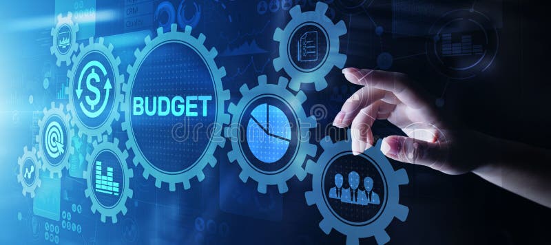 Budget Accounting Financial Technology Concept on Virtual Screen. Stock ...