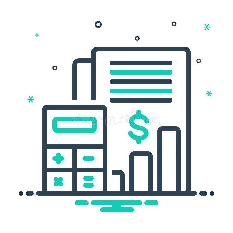 Mix Icon for Budget Accounting, Budget and Bank Stock Vector ...