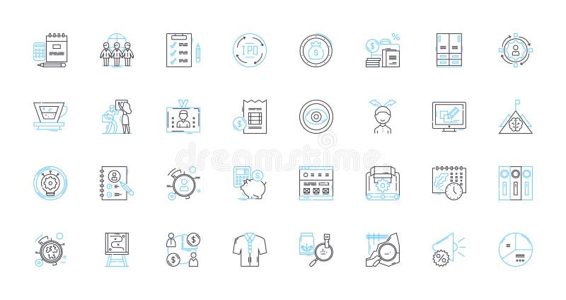 Budget Analysts Linear Icons Set. Forecasting, Budgeting, Financial ...