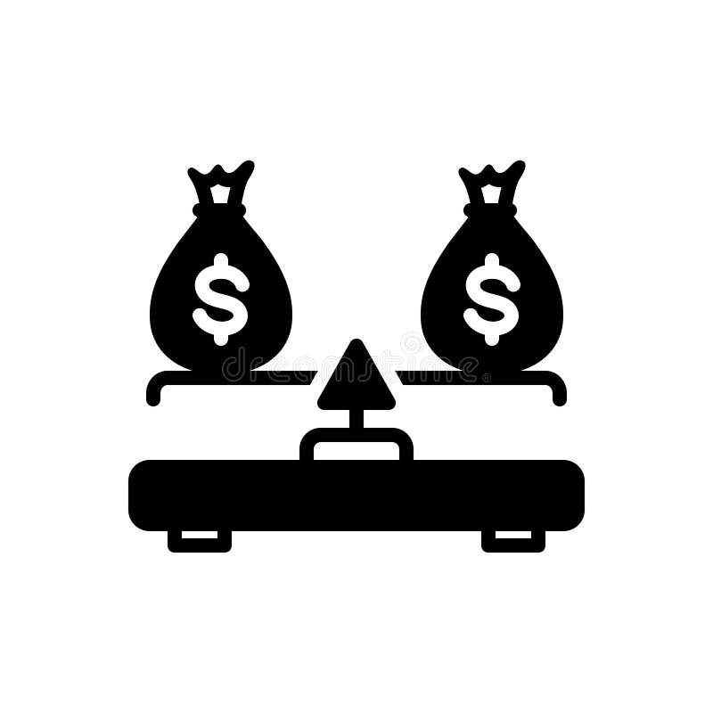 Black Solid Icon for Budget Balance, Scale and Measuring Stock Vector ...