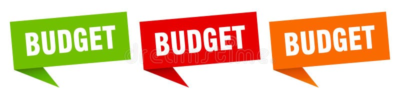 Budget Banner. Budget Speech Bubble Label Set Stock Vector ...