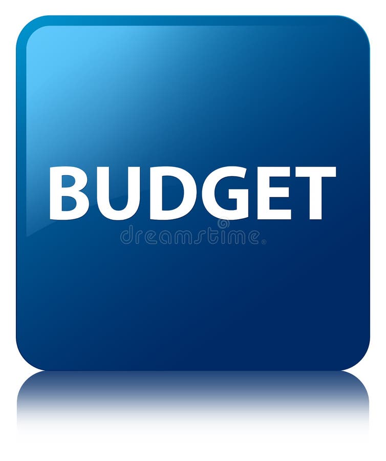 Budget blue square button stock illustration. Illustration of grant ...