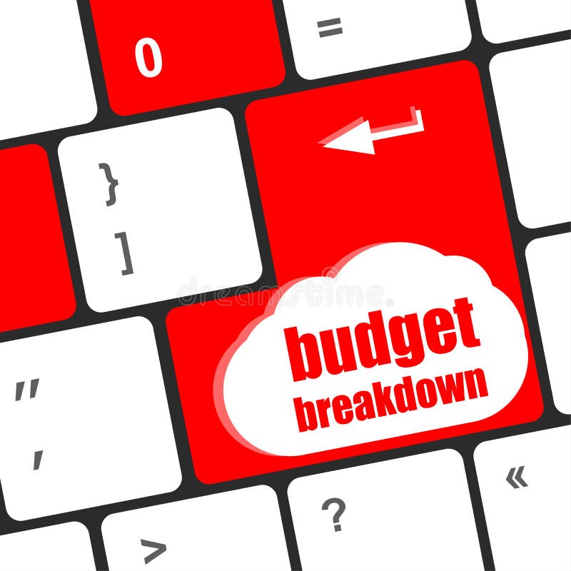 Budget Breakdown Words on Computer Pc Keyboard Stock Illustration ...