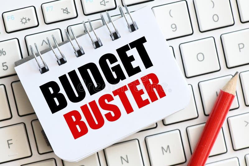 BUDGET BUSTER Words in a Small Notebook Stock Image - Image of ...