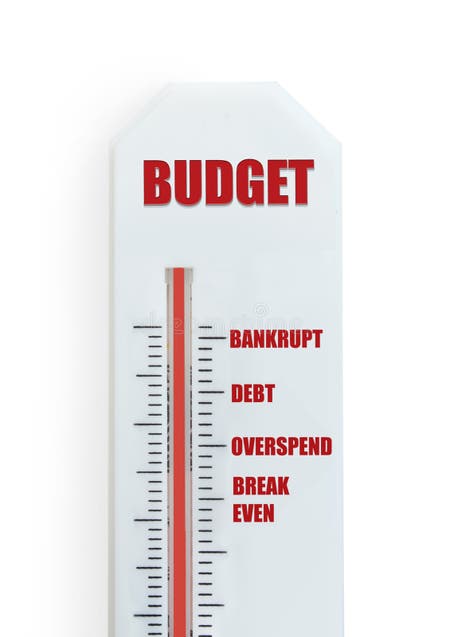 Budget concept thermometer stock photo. Image of dollars - 34279944