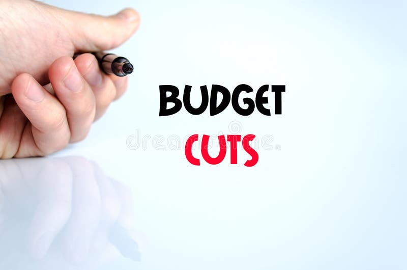 Budget cuts text concept stock photo. Image of pair, financial - 89834482